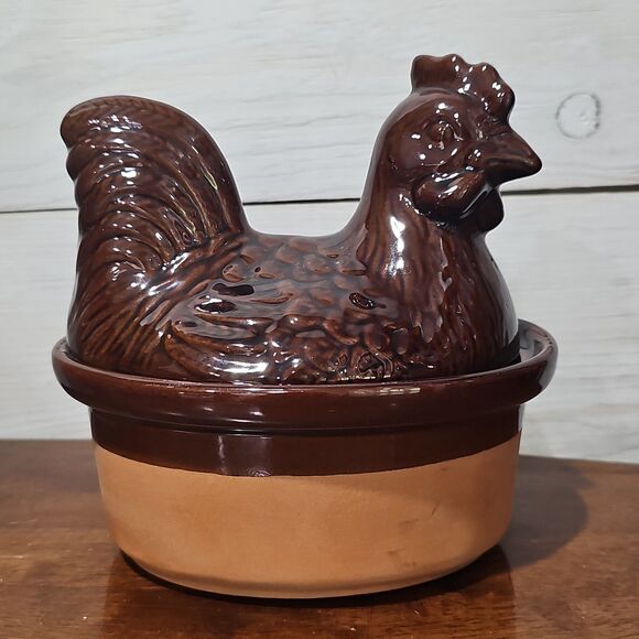 Unbranded | Kitchen | Vintage Chicken Hen On Nest Terracotta Clay 6oz ...